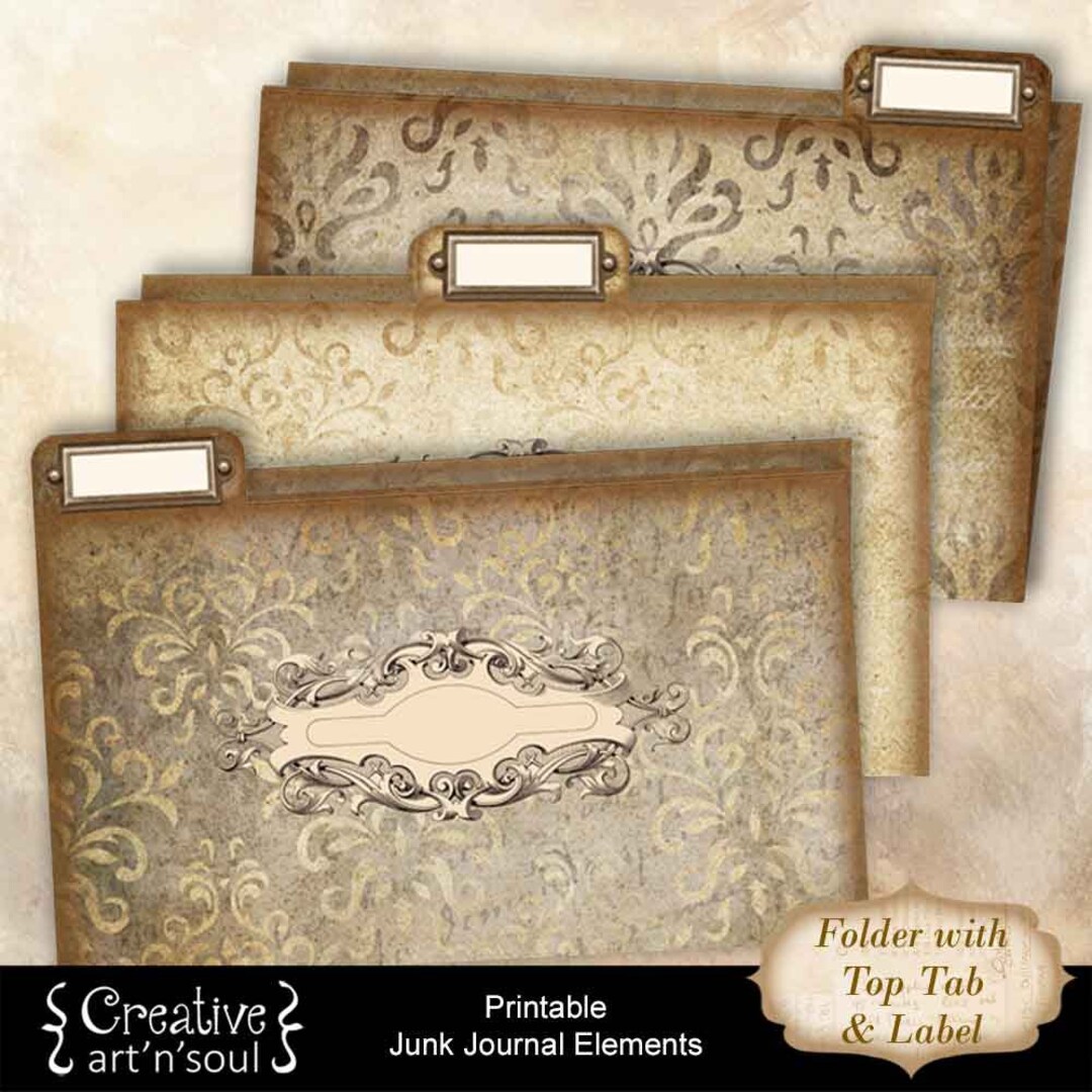 Printable Junk Journal Folders With Tabs and Labels, Junk Journal ...