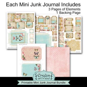 Printable Mini Junk Journal Bundle, 6 Mini Junk Journal Kits - Etsy