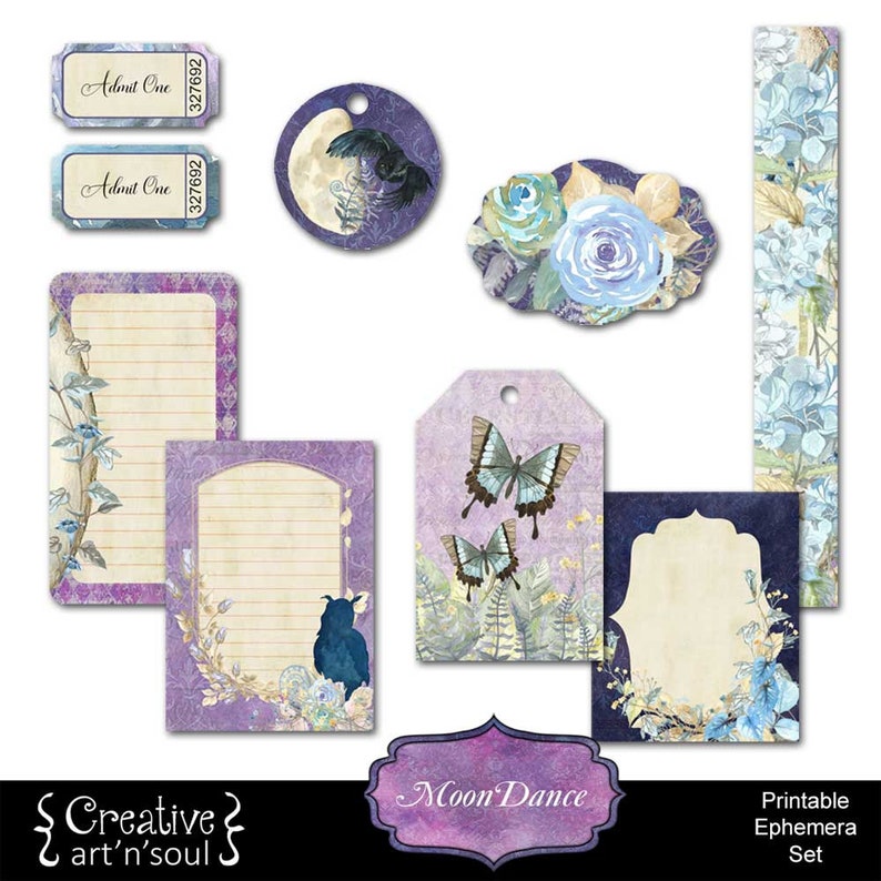 Printable Junk Journal Ephemera Set Mini File Folder Cards - Etsy