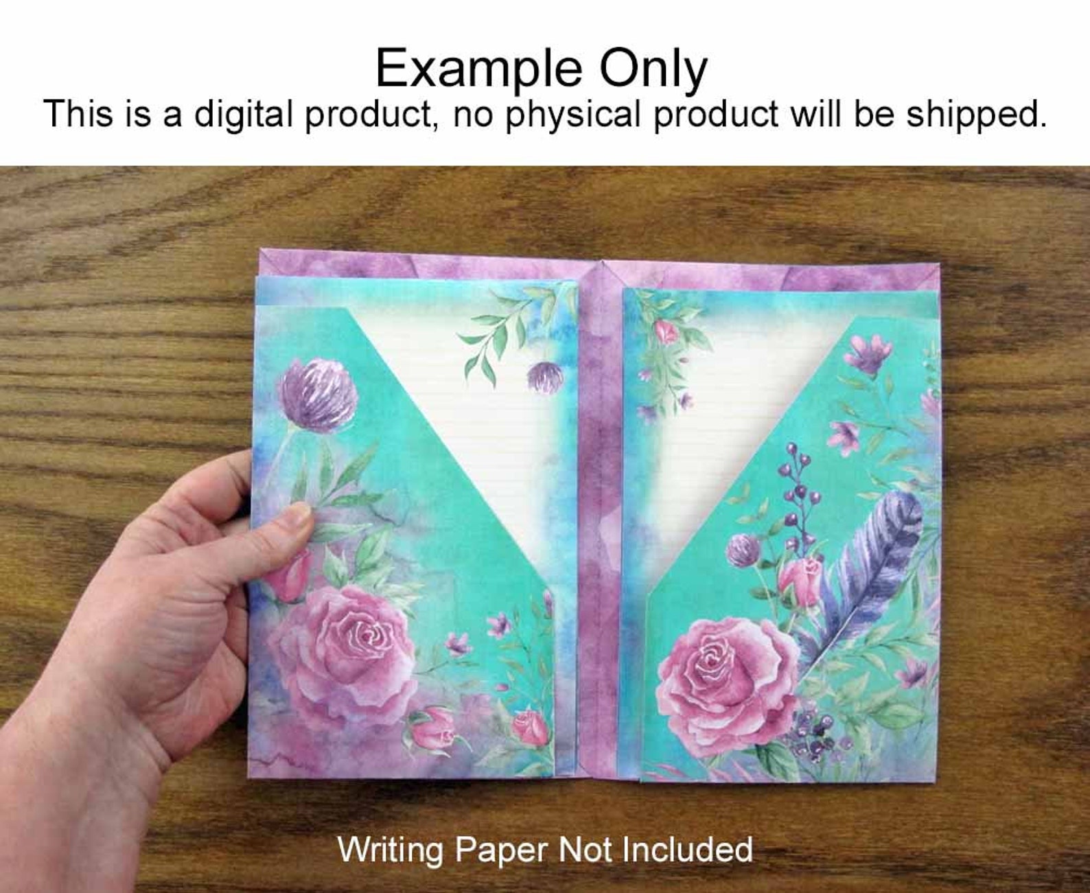 Printable Folder Printable Writing Paper Folder Watercolor - Etsy