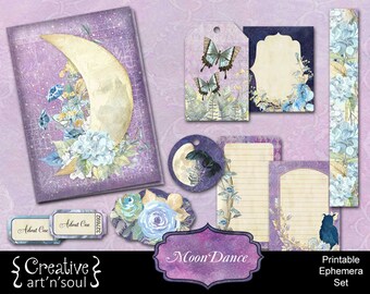 Printable Junk Journal Ephemera Set Mini File Folder Cards | Etsy