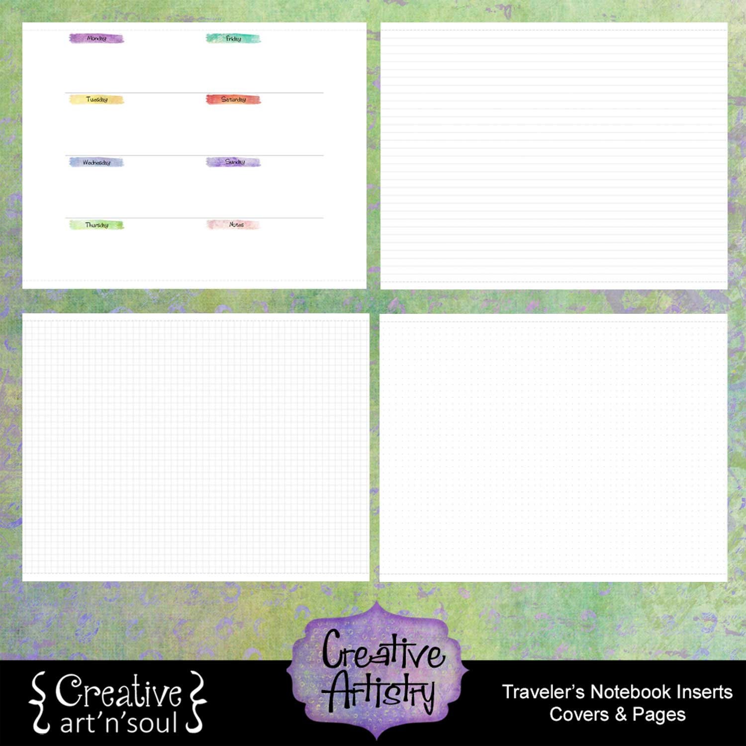 Printable Traveler's Notebook Inserts and Covers Creative - Etsy