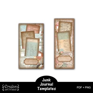 Printable Junk Journal Template, Slot Pockets, Cards & Labels - Etsy