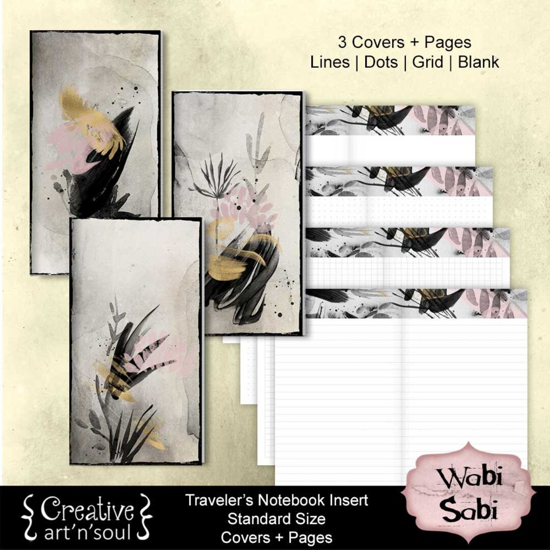 Printable Travelers Notebook Inserts, Printable TN Covers, Wabi Sabi - Etsy