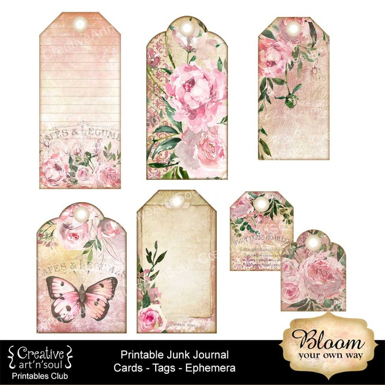 Printable Junk Journal Ephemera Bloom Your Own Way - Etsy