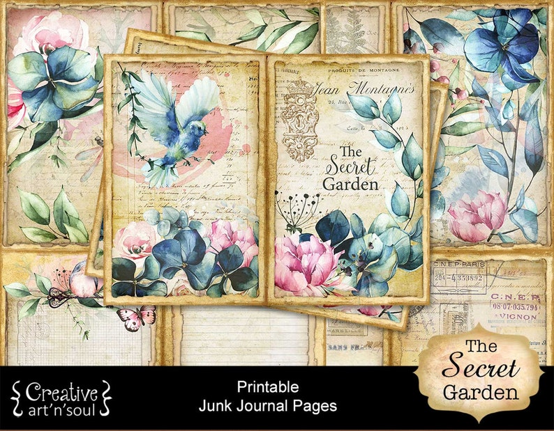 Printable Junk Journal Pages the Secret Garden - Etsy