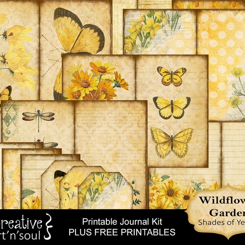 Printable Junk Journal Kit Scrappy Garden - Etsy