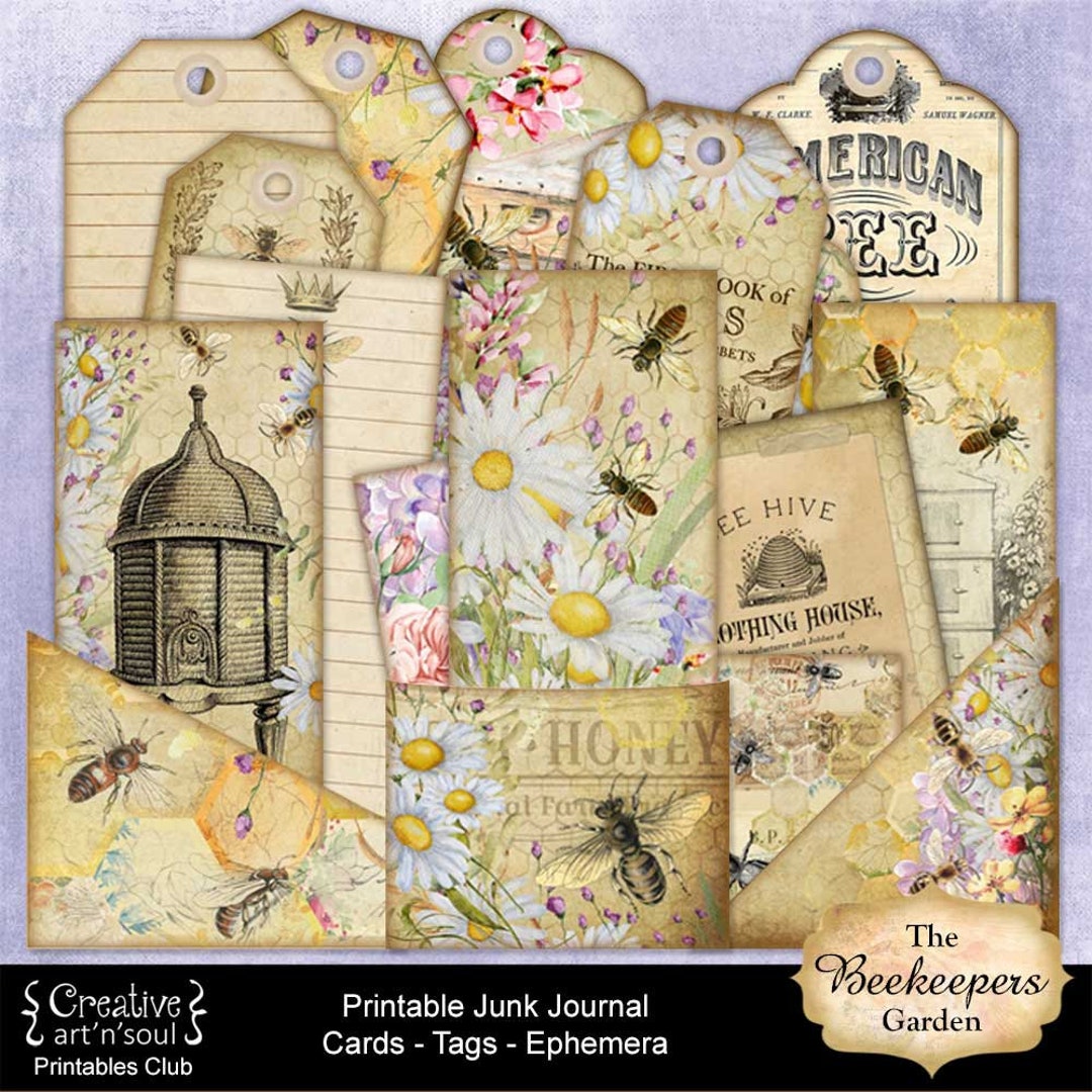 Printable Junk Journal Ephemera, the Beekeeper's Garden - Etsy