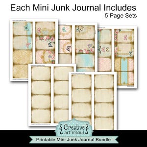 Printable Mini Junk Journal Bundle, 6 Mini Junk Journal Kits - Etsy
