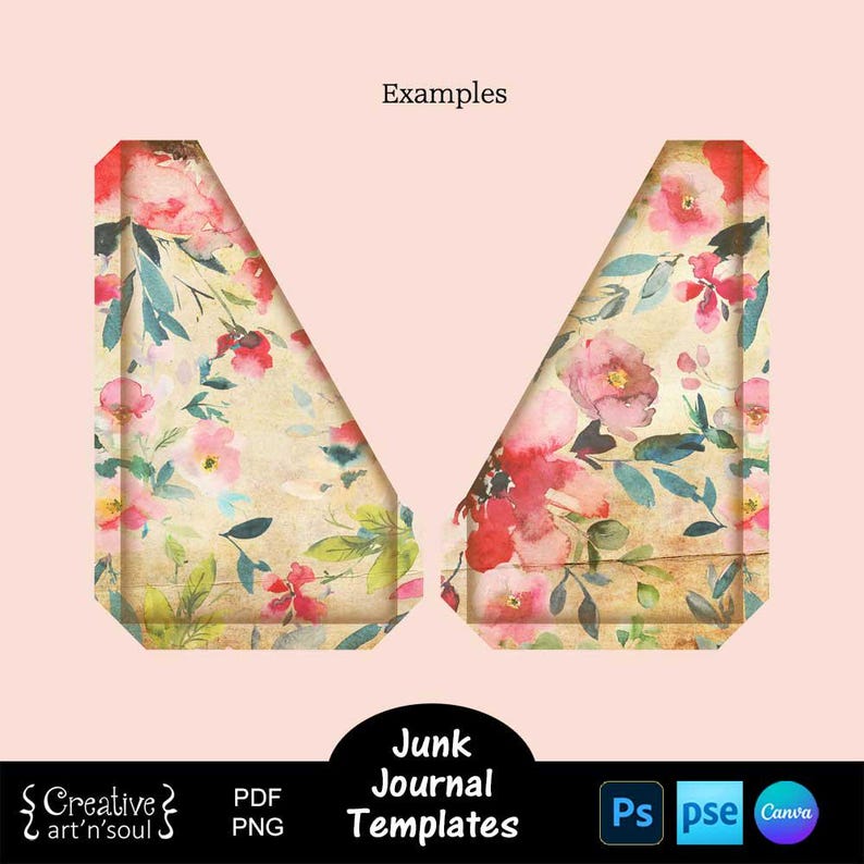 Junk Journal Pocket Templates, Large Printable Junk Journal Pockets ...