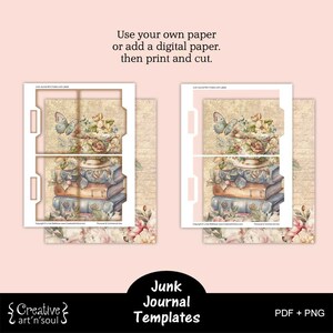 Printable Junk Journal Folder Templates, Mini Folders With Labels, Junk ...