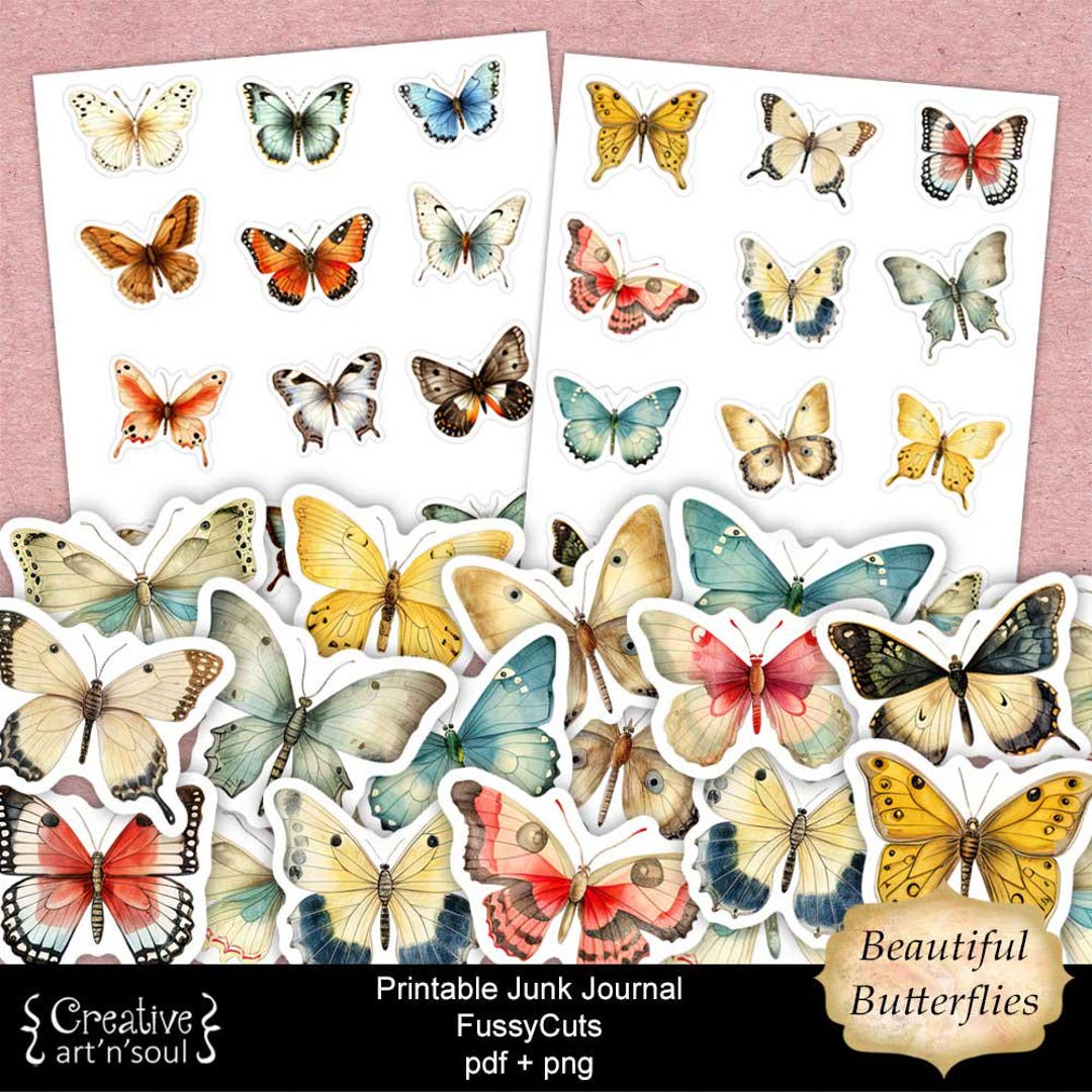 Printable Junk Journal Fussycuts, Printable Stickers, Stickers for ...