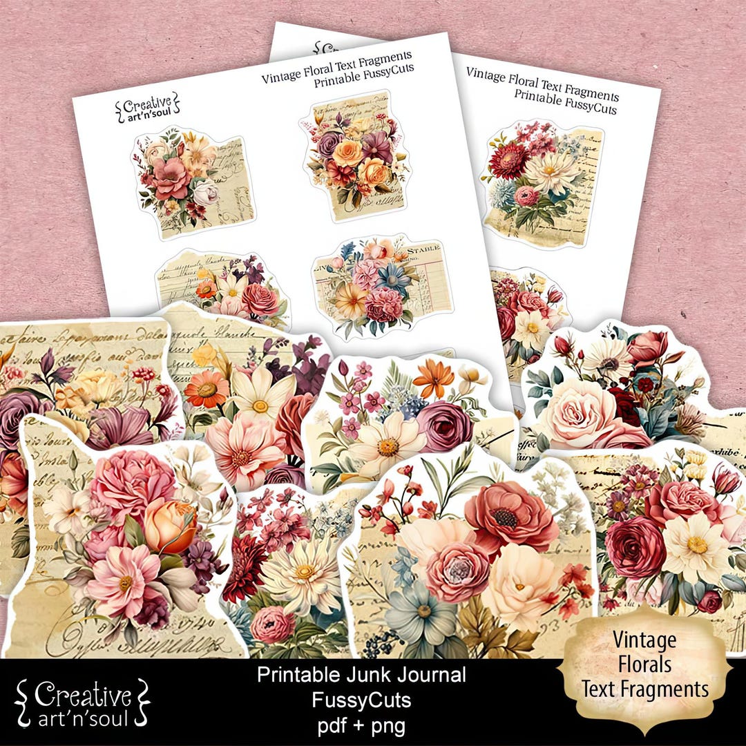 Printable Junk Journal Fussycuts, Printable Stickers, Stickers for Junk ...