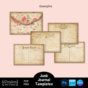 Junk Journal Envelope Templates, Printable Junk Journal Mini Envelope ...