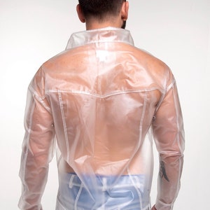 Translucent Men's TPU Costume! Clear Jacket and Pants Set! Waterproof ...