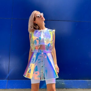 Bright Ladies Set: Cropped Top and the Skirt. Transparent Unique ...