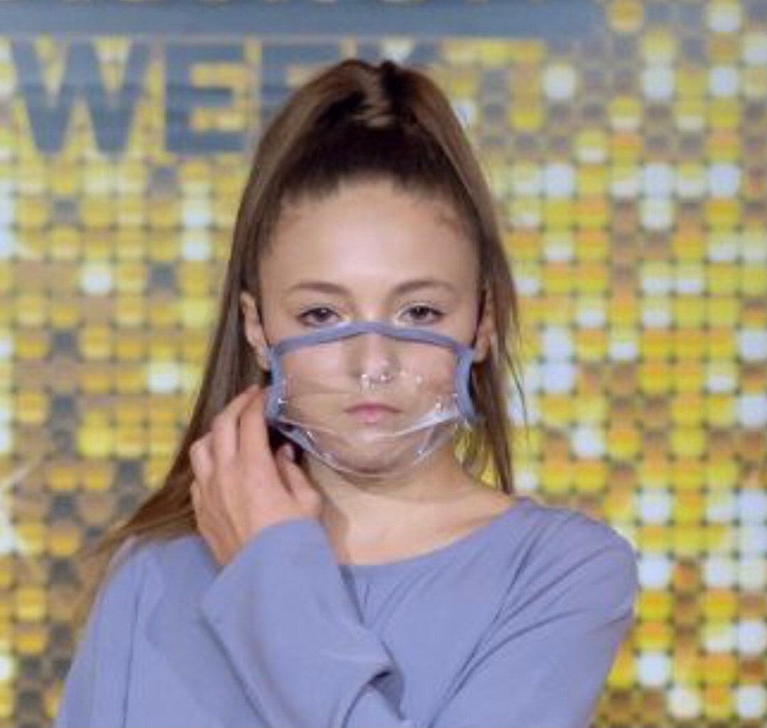 Clear Transparent Vinyl Mask With Different Colores of Trim. Protecting ...