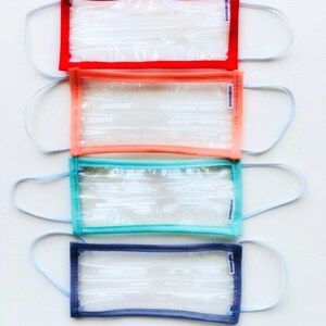 Clear Transparent Vinyl Mask With Different Colores of Trim. Protecting ...