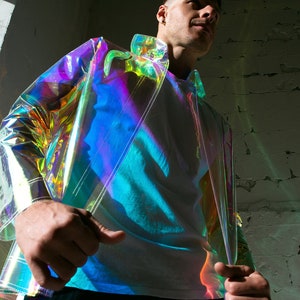 Classic Transparent Men's Blazer. Iridescent Men’s Clothing! Waterproof ...