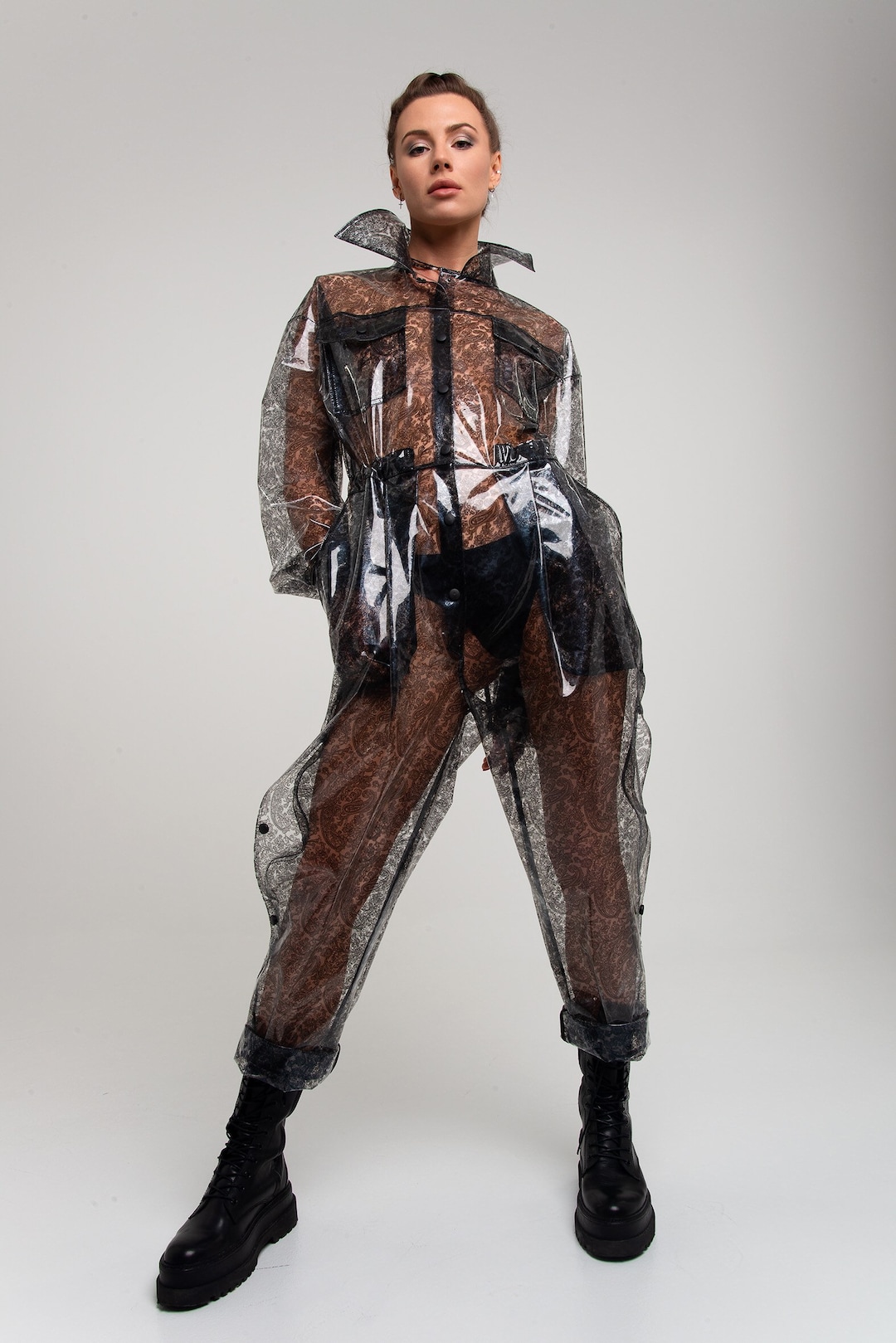 Tinted TPU Ladie's Overall! Unisex Adult Jumpsuite. Long Sleeves ...