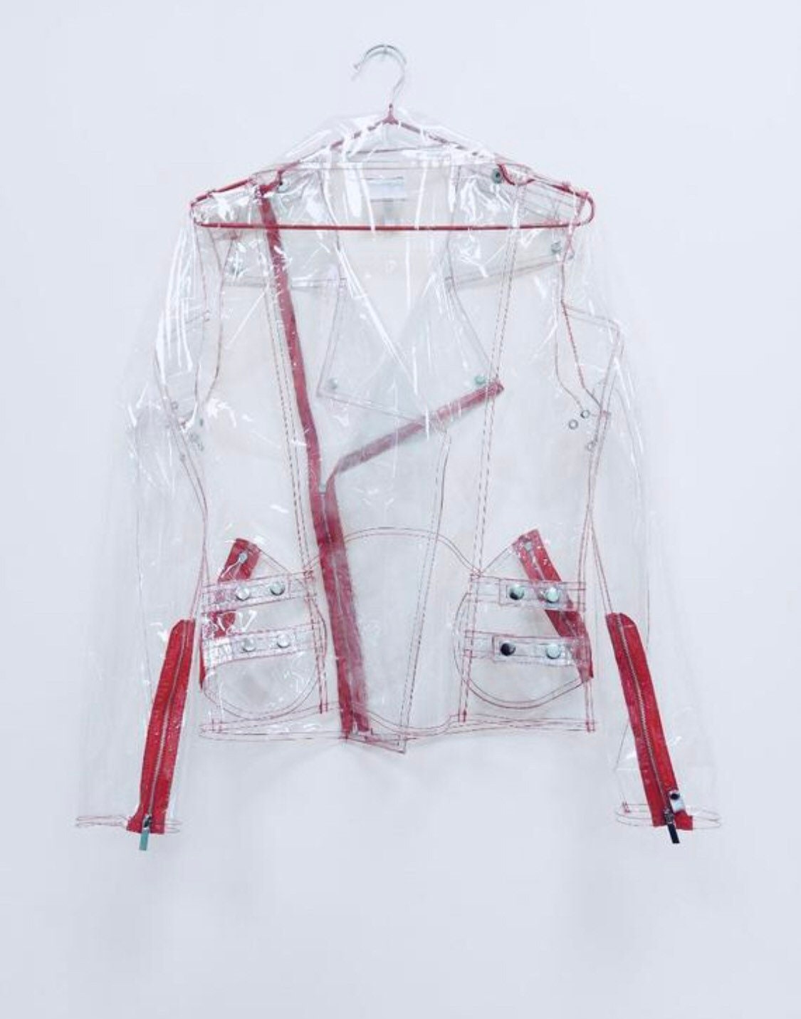 Transparent Vinyl Biker Jacket: Colored Zipper Moto Jacket - Etsy