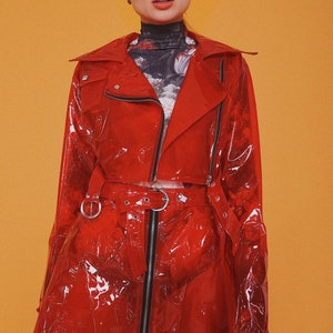 Stylish TPU Suit: Cropped Jacket and the Skirt. Clear Biker Jacket ...