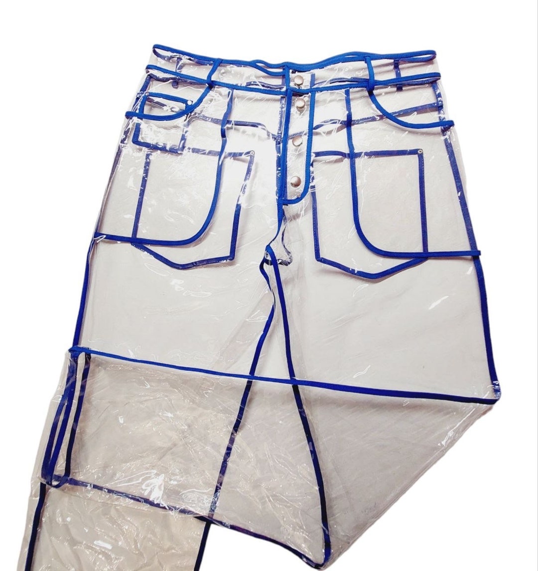 Transparent TPU Men's Pants With Different Colors of Trim Waterproof ...