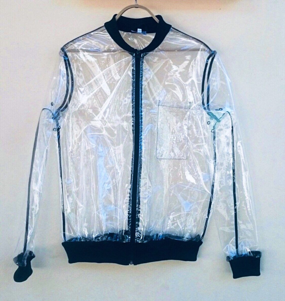 Men's Transparent Bomber Jacket With Cuffs Men's TPU | Etsy