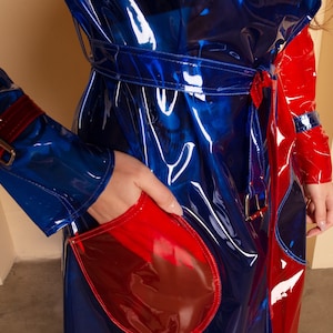 Duo Color Street Style Transparent Vinyl Trench Raincoat. Gorgeous Raincoat - Etsy