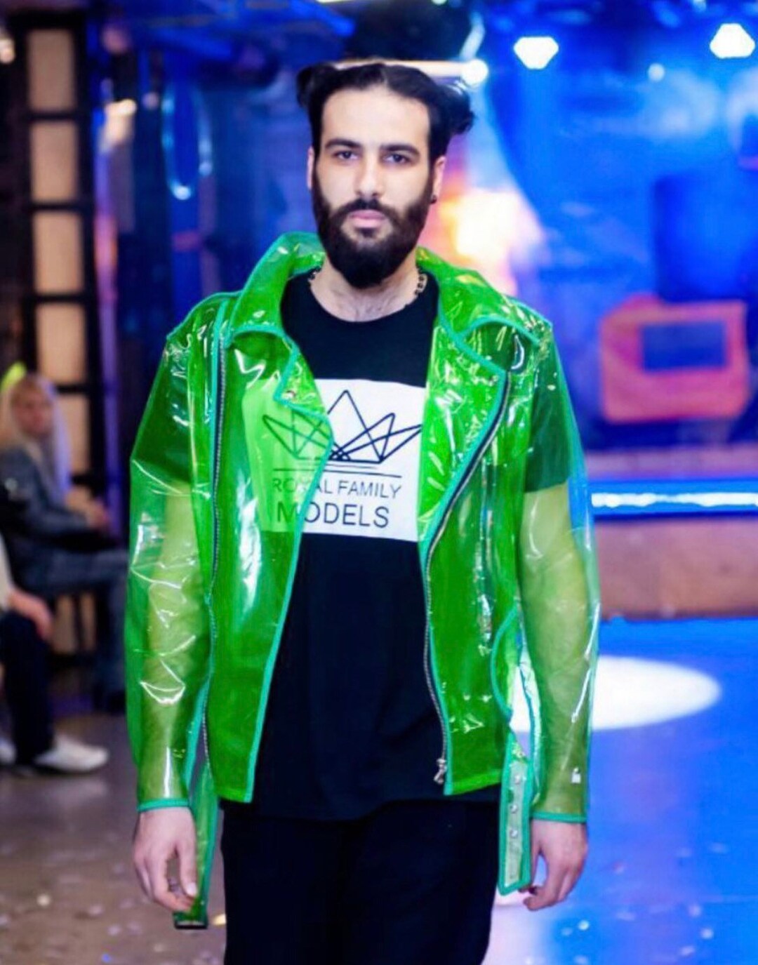 Vinyl Men's Biker Jacket. Transparent Men Clothing Motorcycle Jacket ...