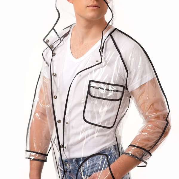 Transparent Raincoat Men - Etsy