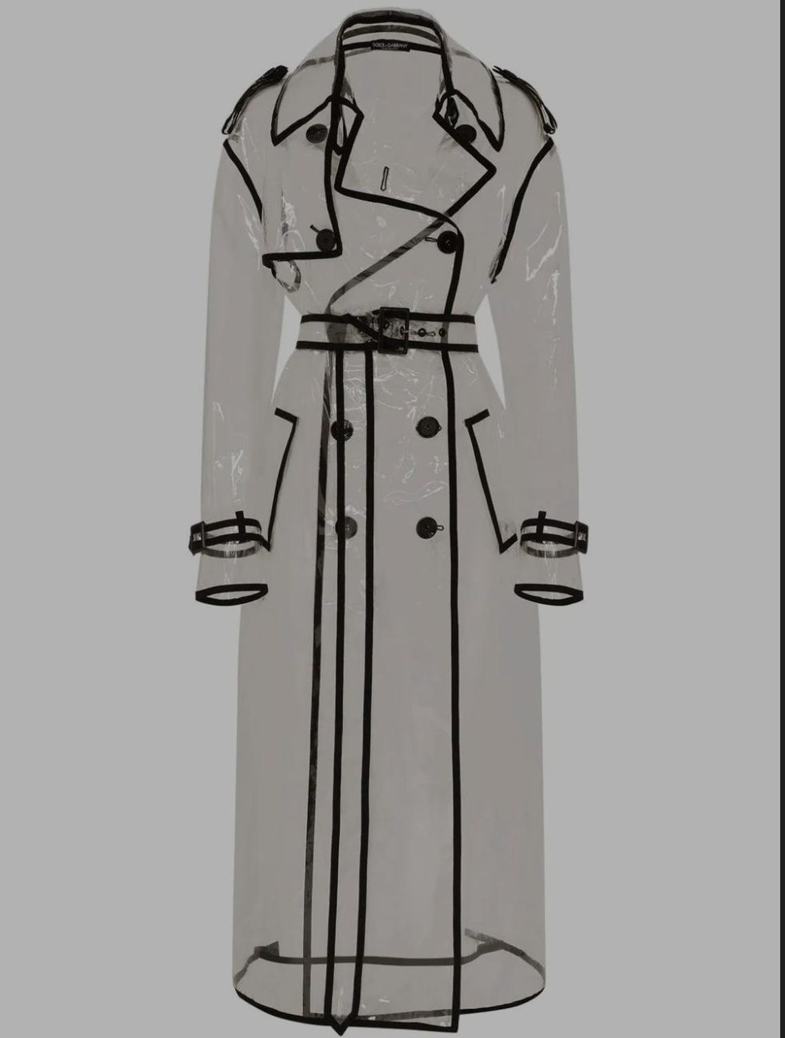 Long Woman's Transparent Trench Coat. Raglan Style, Removable Hood ...