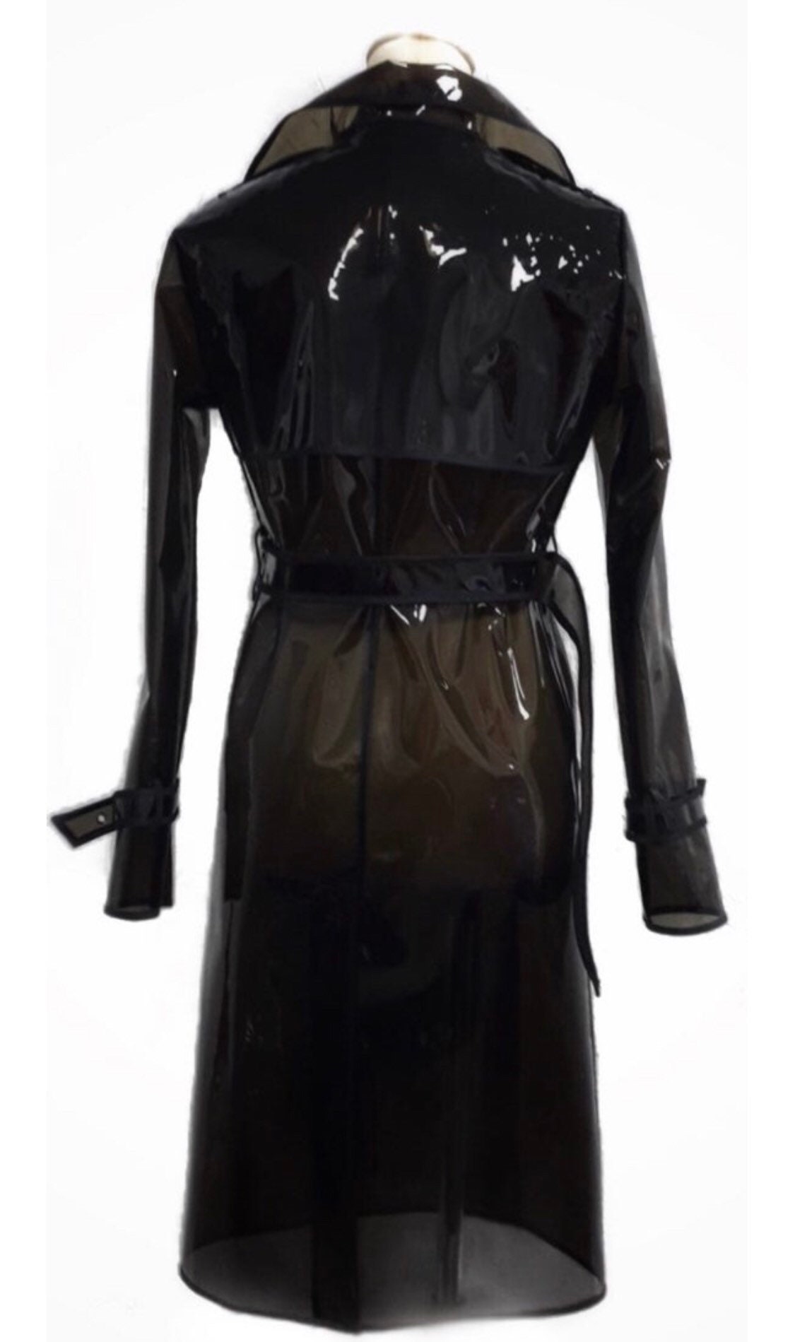 Smoked Transparent Vinyl Trench Raincoat. Gorgeous Raincoat | Etsy