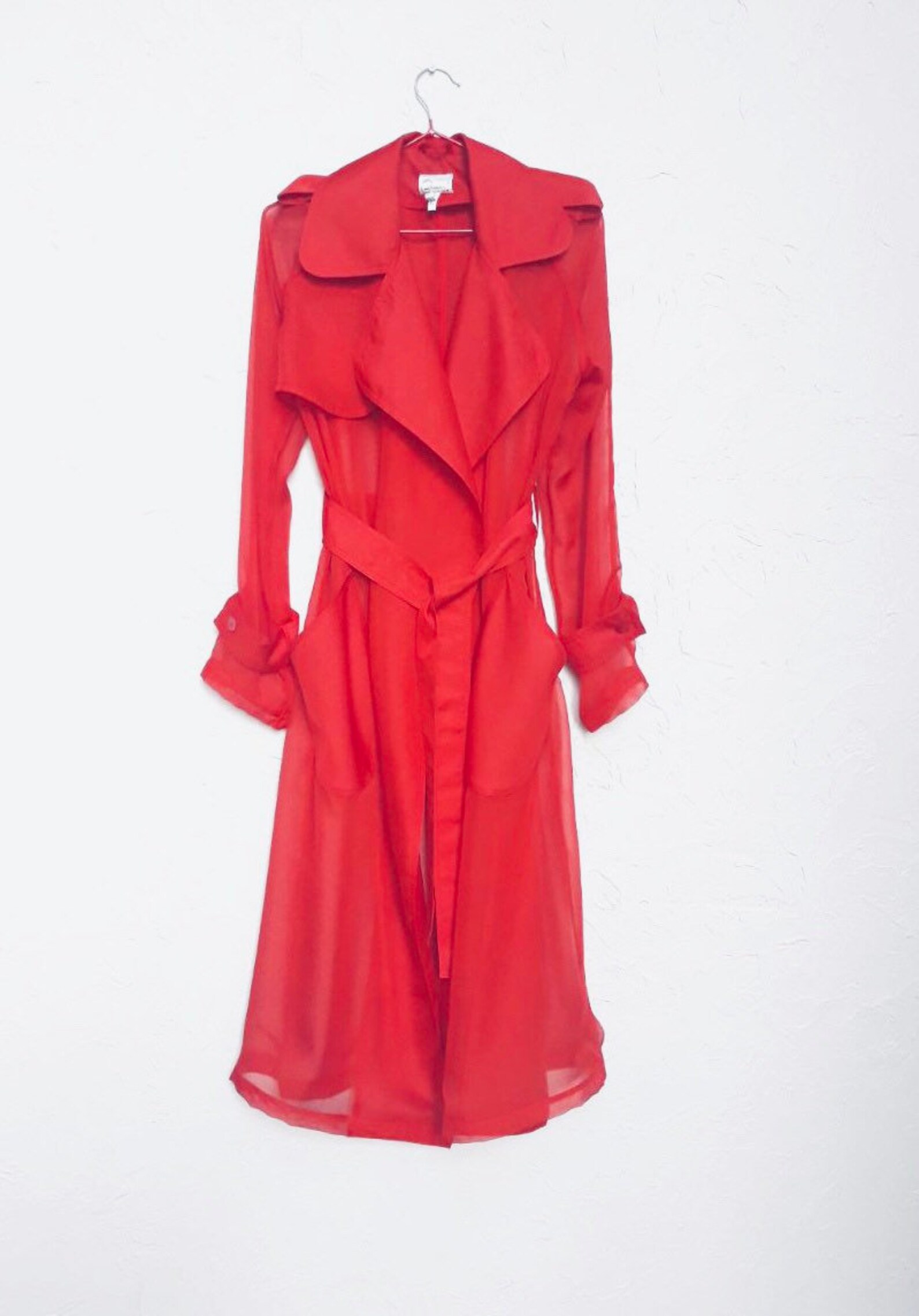 Classic Chiffon Trench Coat. Silk - Chiffon. Sheer Trenchcoat. Wedding ...