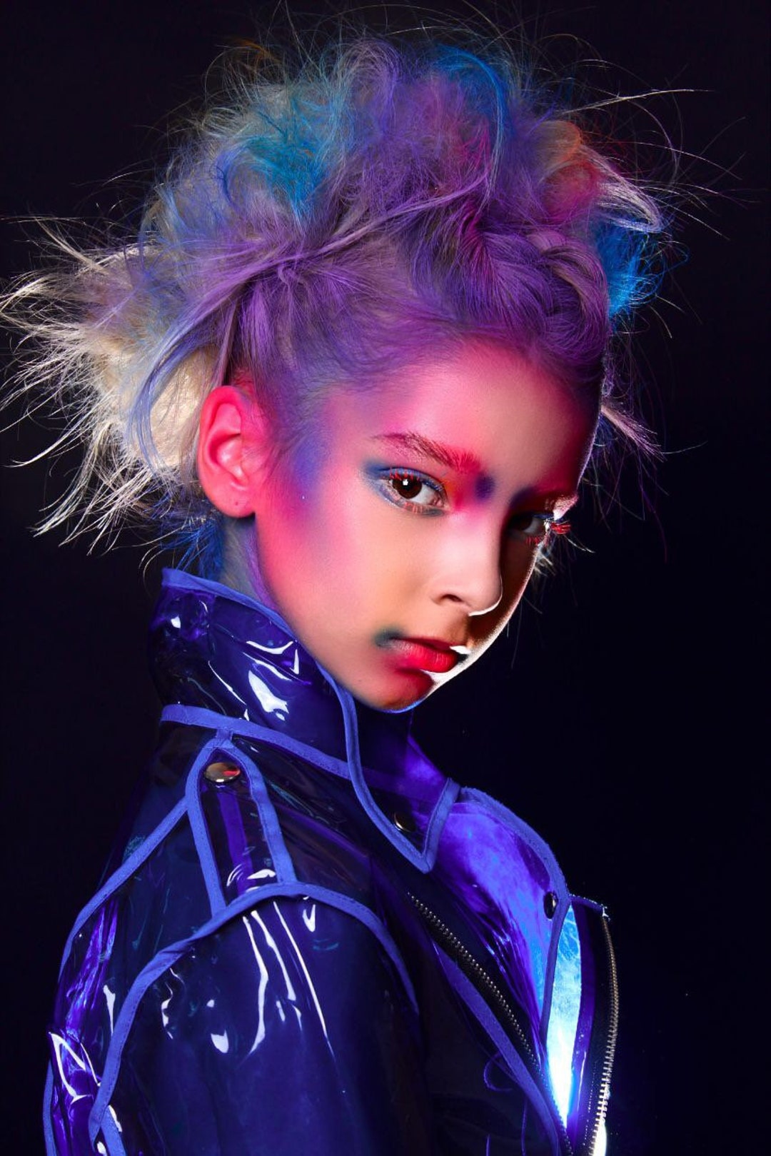 Kids Vinyl Waterproof Biker Jacket. Stylish Kids Transparent Vinyl ...