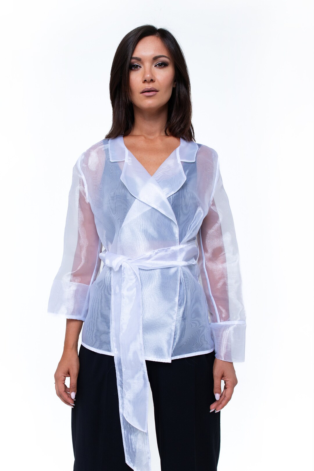 Classic Organza Transparent Jacket . Sheer Blazer. Organza Blazer ...