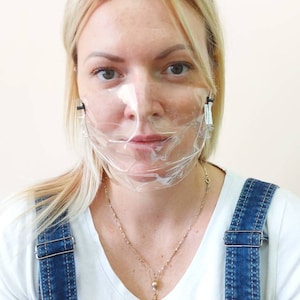 Transparent Vinyl Protecting Mask Without Trim!! Mask for Deaf ...