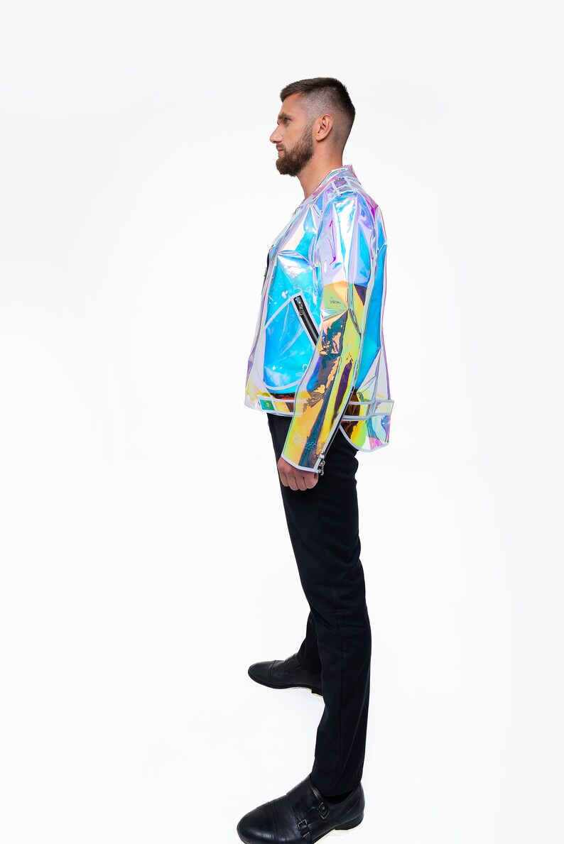 WOW Iridescent Men's Biker Jacket! Motorcycle Jacket. Waterproof and ...