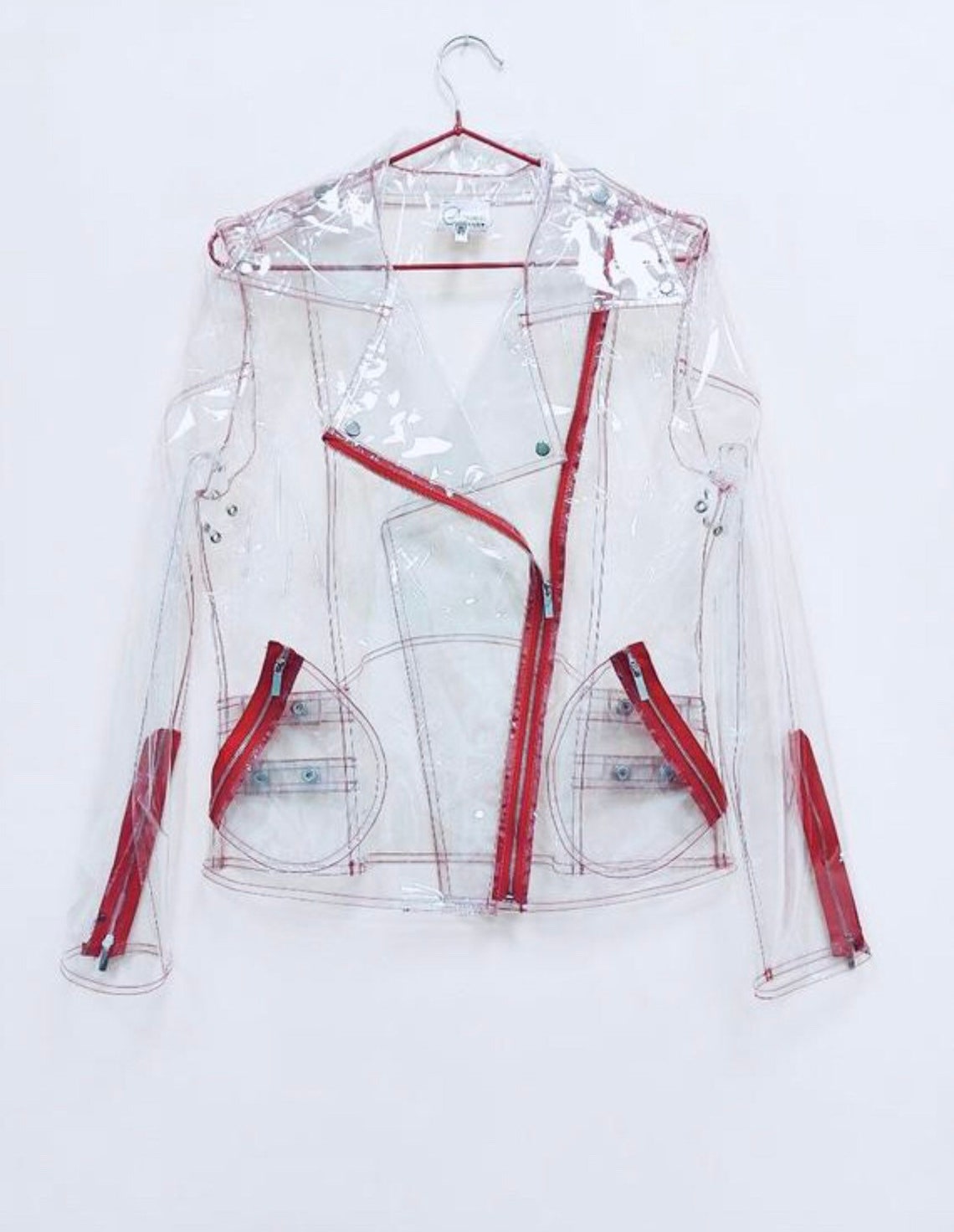 Transparent Vinyl Biker Jacket Colored Zipper. Motorcycle - Etsy