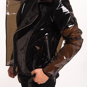 Transparent Smoked Vinyl Biker Jacket With Belt. Men's - Etsy
