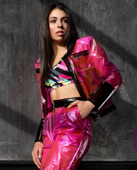 Girls Transparent Vinyl 2-piece Suit Clear Jacket | Etsy
