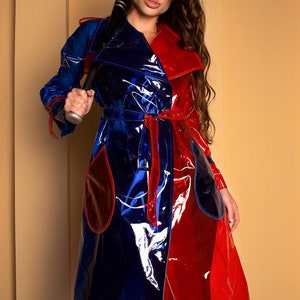 Duo Color Street Style Transparent Vinyl Trench Raincoat. Gorgeous Raincoat - Etsy