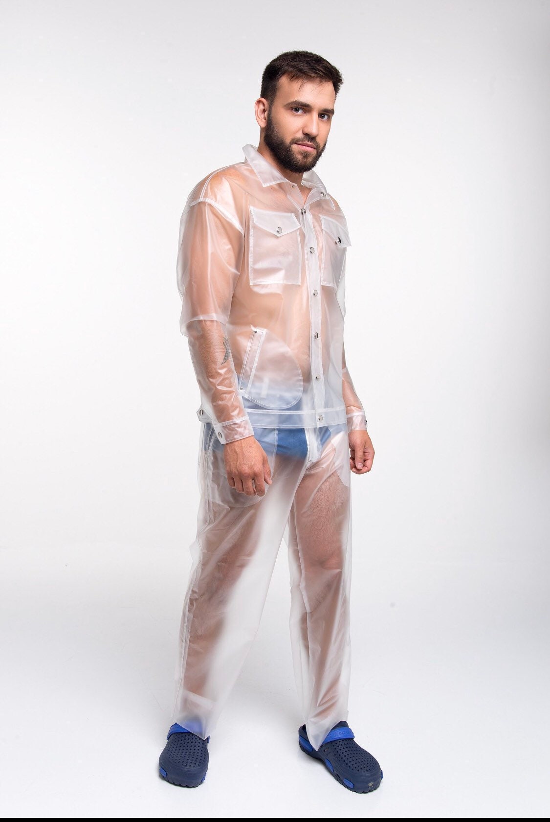 Translucent Men's TPU Costume Clear Jacket and Pants Set - Etsy