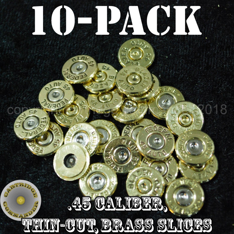 45 Caliber Bullet Slices Thin Cut Polished Brass Bullet Slice | Etsy