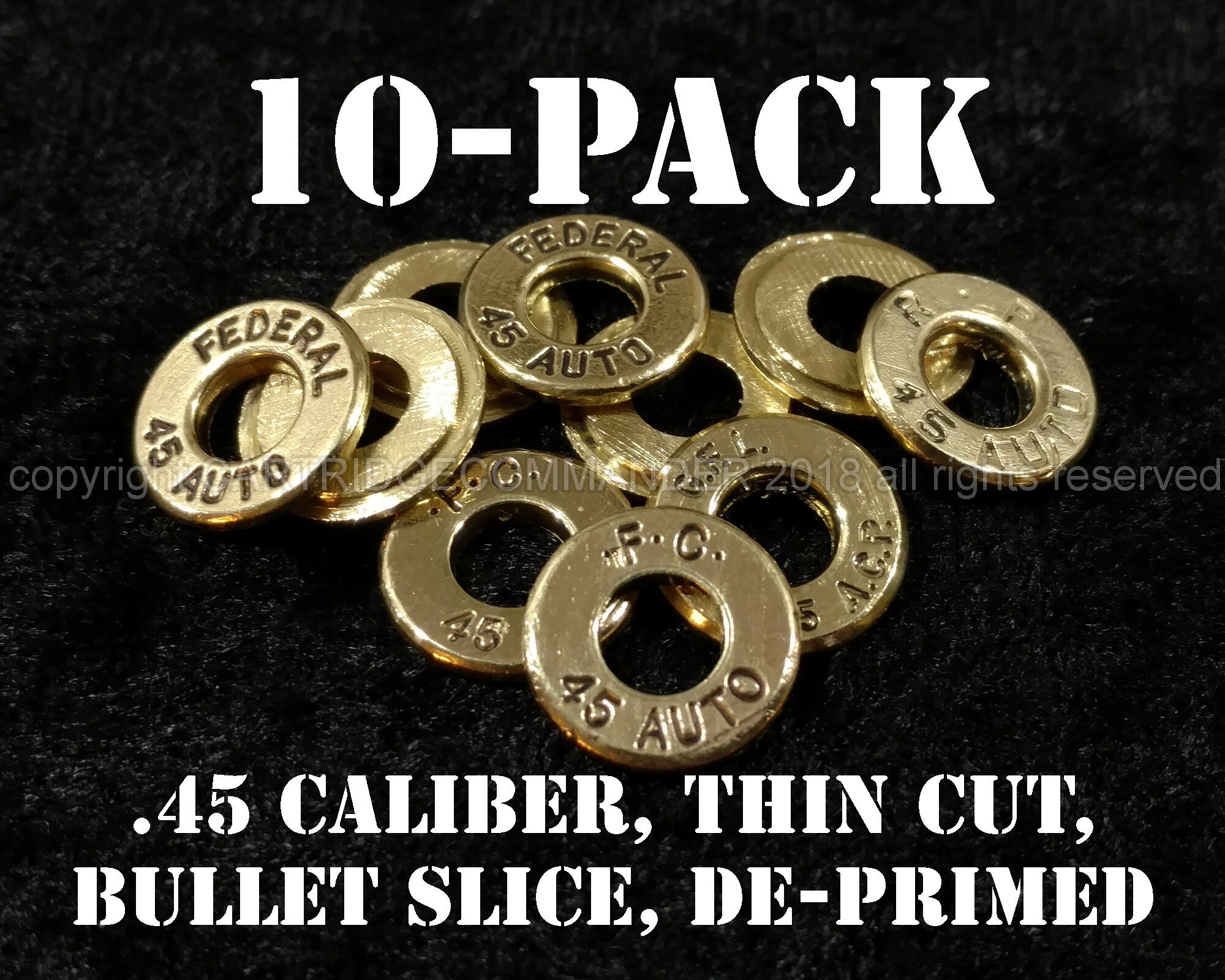 45 Caliber Thin-cut Bullet Slice De-primed Polished Brass | Etsy