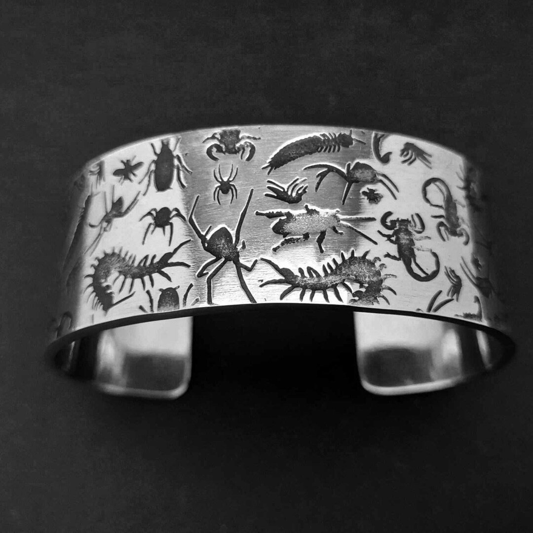 Pewter Bugs & Critters Cuff Bracelet, Statement Jewellery, Made in UK ...