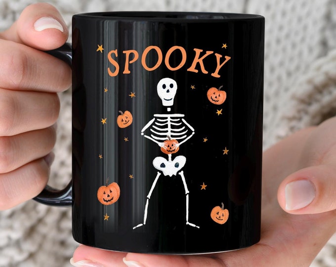 Cute Skeleton Coffee Mug Spooky Skeleton Mug Halloween Coffee Cup ...