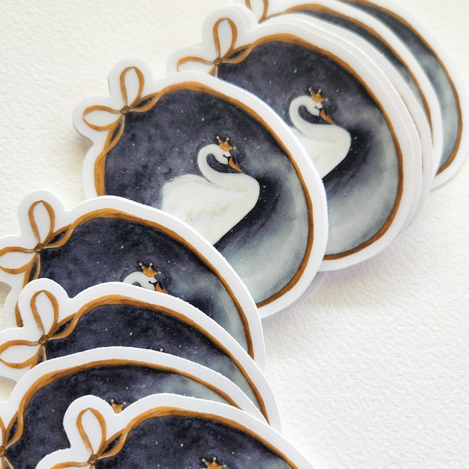 Snowy Swan Watercolor Sticker, Waterproof Vinyl Decal - Etsy