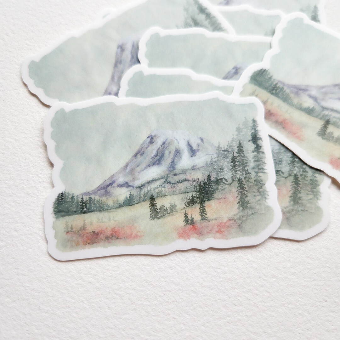 Mt Rainier Decal Sticker Mount Rainier US National Park Waterproof Mt ...