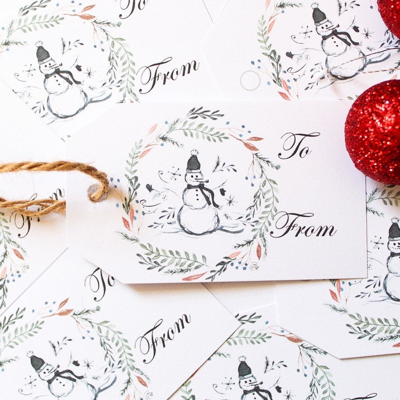 Instant Download Snowman Gift Tag Christmas Present Gift Tag - Etsy